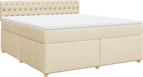 Box spring postel s matrací krémová 180x200 cm textil 3289071