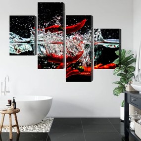 Vícedílný obraz Chilli Ve Vodě Nedostatek Nedostatek Přírodní plátno 240x150