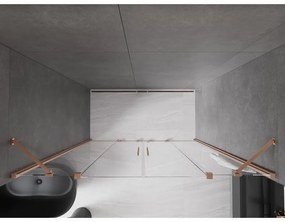 Mexen Velar Duo, posuvné dveře do otvoru 170x200 cm, 8mm čiré sklo, měděná matná, 871-170-000-02-65