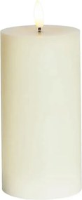 LED svíčka na baterie vosková Sille Ivory, Ø 7,5 × 15 cm, bílá, 2× AA