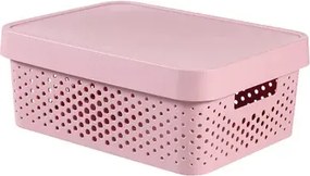 Curver Infinity Úložný box s víkem 11 l růžová / 36 x 27 x 14 cm