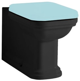Kerasan Kerasan, WALDORF WC kombi mísa 40x68cm, spodní/zadní odpad, černá mat, 411731