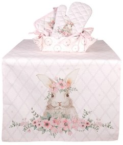 Bavlněná chňapka se vzorem velikonočního zajíčka a květinového věnce Floral Easter Bunny – 18x30 cm