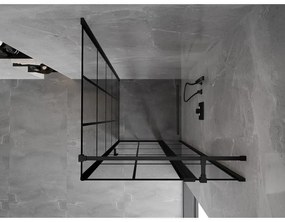 Mexen, Mexen Mist T pravý výklopný sprchový kout 75 x 75 cm, černá mřížka - 8A4T-075-075-70-77-P