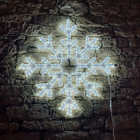 Easy Fix 2D LED světelná vločka X, Ø 109 cm, ledová bílá, závěsný, 3D tisk