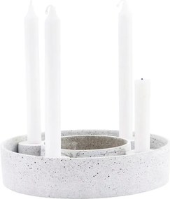 HOUSE DOCTOR Adventní kulatý svícen RING na 4 svíčky 26 cm šedý