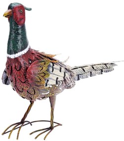 Zahradní kovová figurka Pheasant, 40x58 cm, vícebarevná