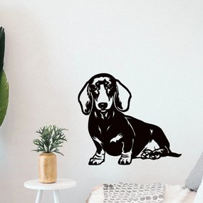 dřevo života Dřevěná dekorace psa Jezevčík Rozměry (cm): 60x54, Barevný vzor: Černá