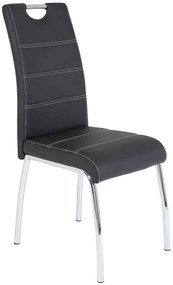 Jídelní židle Susi, černá ekokůže