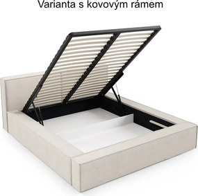 Čalouněná postel DAHLIA, 160x200 cm, s úložným prostorem a roštem Úložný prostor: S kovovým rámem úložného prostoru, Barva látky Sorella: Světle šedá (Sorella 84)