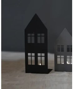 Kovová dekorace/svícen Storgatan House Black 18 cm Storefactory Scandinavia