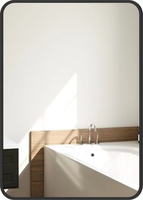 Nástěnné zrcadlo HOMCOM 50x70 cm - Dekorativní zrcadlo s kovovým rámem a snadnou instalací pomocí háčku do obývacího pokoje, předsíně a chodby | Aosom