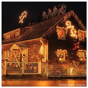 VOLTRONIC® 39462 Vánoční LED osvětlení 60 m - teple bílá 600 LED - zelený kabel