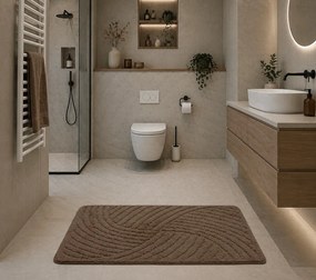 Erviplas, Protiskluzová koupelnová předložka Classic hnědá, 50x80, hnědá, koupelna