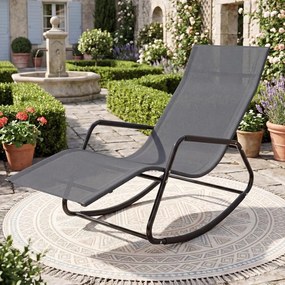 Costway Zahradní lehátko odolné proti povětrnostním vlivům ergonomické – šedá