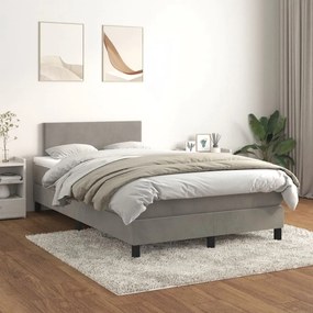 Box spring postel s matrací světle šedá 120x190 cm samet 3269825