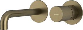 Sapho Sapho, ULTRATAP 2-prvková podomítková umyvadlová baterie, hubice 20cm, zlato mat, UT018TG