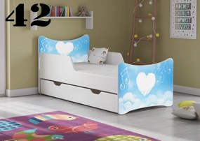 Plastiko Dětská postel se šuplíky Srdíčko modré - 42 - 140x70