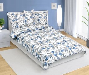 Bellatex Povlečení krepové Květ modrá rozměr 140x220 cm, 70x90 cm