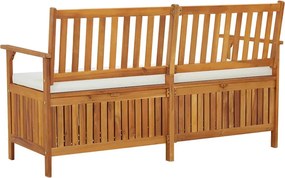 Úložná lavice s poduškou 148 cm masivní akáciové dřevo 316737