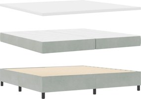 Postel s boxspringem s čelo Světle šedá 200 x 200 cm samet 3342080