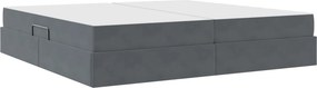Postel s úložným prostorem a matrací Tmavě šedá 200 x 200 cm 3399743