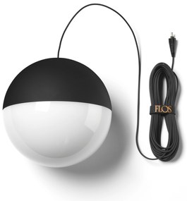 Flos String Light Sphere head, svítidlo s 12m dlouhým kabelem, 21W LED 2700K, dotykové ovládání + bluetooth, černá, prům. 19cm