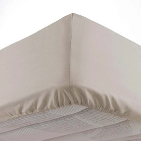 Béžové napínací prostěradlo z mikrovlákna 140x190 cm Oscar – douceur d'intérieur
