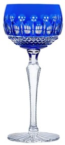 Bohemia Crystal Broušené sklenice na víno Tomy modrá 190 ml (set po 6