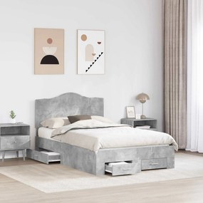 Rám postele s čelo Betonově šedá 120 x 190 cm Kompozitní dřevo 3413633
