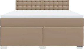 Box spring postel s matrací cappuccino 180 x 200 cm umělá kůže 3288435