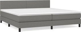 Box spring postel s matrací tmavě šedá 200x200 cm textil 3139922