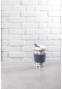 Modro-bílý porcelánový cestovní hrnek Villeroy &amp; Boch Like To Go, 350 ml