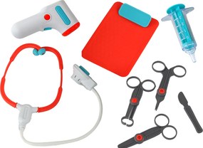 LEAN Toys Sada malého doktora lékařský vozík RTG EKG světla zvuk 36 ks