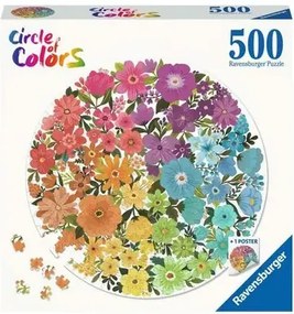 Ravensburger Kruhové puzzle Květiny / 500 dílků / od 12 let