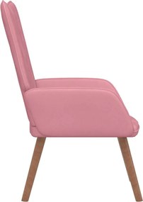 Relaxační křeslo růžové samet 327659