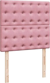 Box spring postel s matrací růžová 90x200 cm samet 3292255