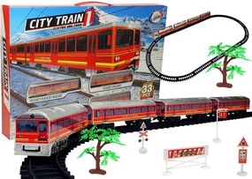 LEAN Toys Vlak, železniční dráha na baterie, 33 dílů