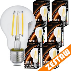 SADA 6x LED žárovka E27 15W 1650lm 4000K - neutrální bílá