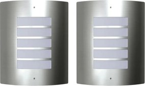 Nerezové vodotěsné nástěnné svítidlo - 2 ks - 60 W 160162
