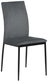 židle DEMINA tmavě šedá (samet) - moderní do obývacího pokoje / jídelny / kuchyně / kanceláře