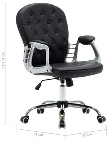 Otočná kancelářská židle černá umělá kůže,  289363