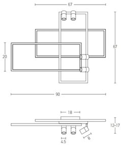 Zambelis 22020 - LED Stmívatelný přisazený lustr LED/52W/230V
