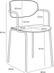 Černá kovová jídelní židle s područkami/stohovatelná Arch – Hübsch