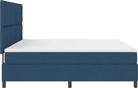 Postel s boxspringem s čelo Modrá 200 x 200 cm textil 3339496
