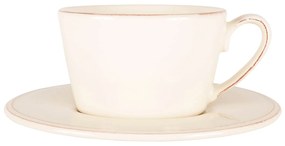 CÔTÉ TABLE Keramický hrnek s podšálkem Constance Ivory 350 ml, krémová barva, keramika