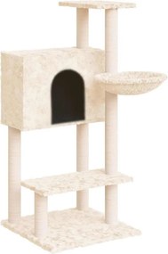 Škrabadlo pro kočky se sisalovými sloupky krémové 108,5 cm 171597