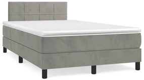 Box spring postel s matrací světle šedá 120x190 cm samet 3269837