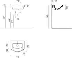 GSI NORM keramické umyvadlo 51 x 45cm oblé s přepadem Extra Glaze bílá 8646111