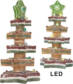 Dekorace svítící stromek z hvězd Gingerbread Tree - 15*15*29 cm / 3*AAA
